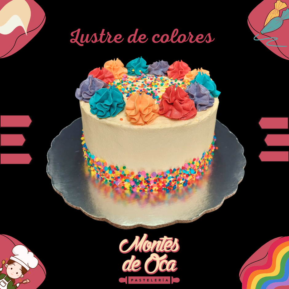 Queque con lustre de Colores * – PasteleriaMontesdeOca